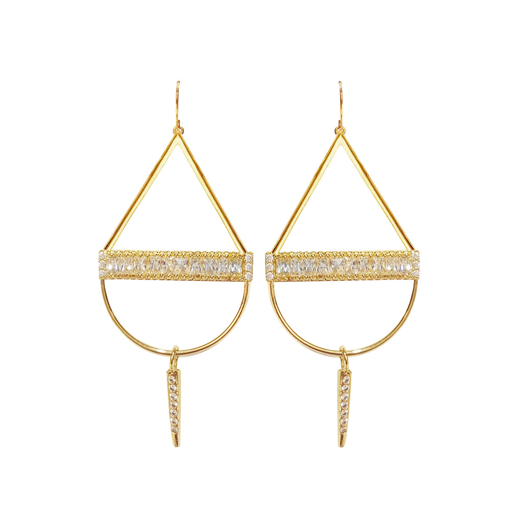 Vita Teardrop Pave Bar Earrings – Kevia Style, LLC